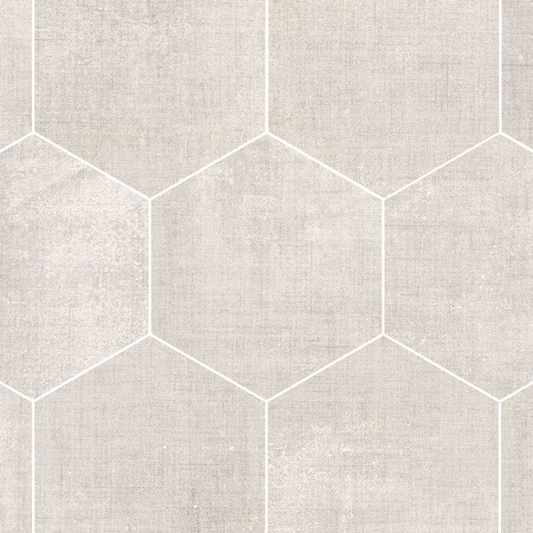 Textile Ivory 8" Hexagon Porcelain from Garden State Tile