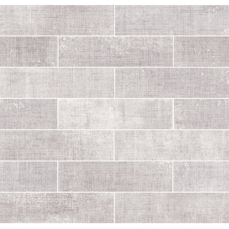 Textile Silver 3" x 12" Porcelain Tile from Garden State Tile