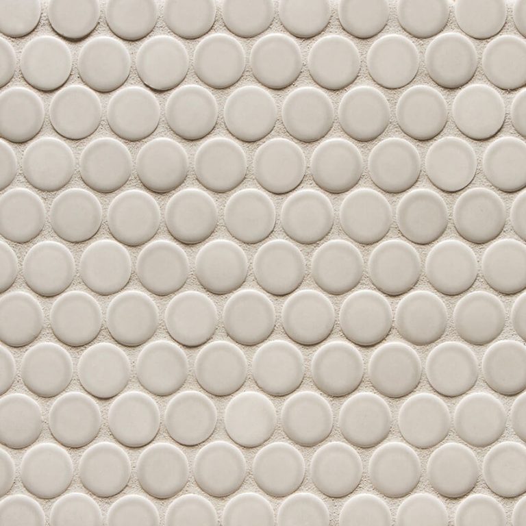 6th Avenue White Penny Round 11 1/4" x 11 3/4" Matte