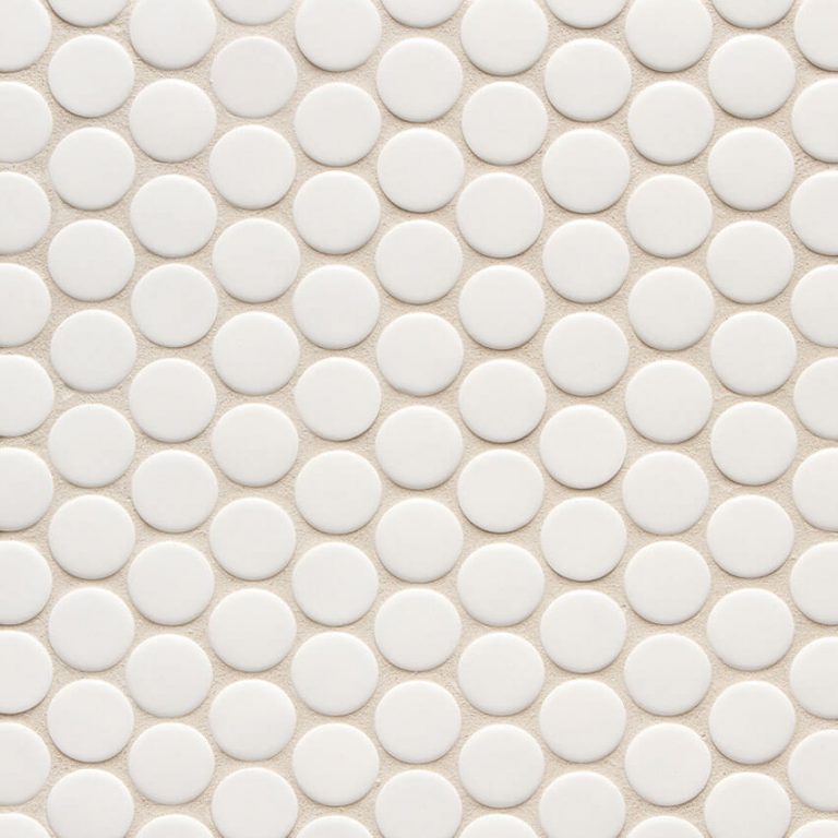 6th Avenue White Penny Round 11 1/4" x 11 3/4" Gloss