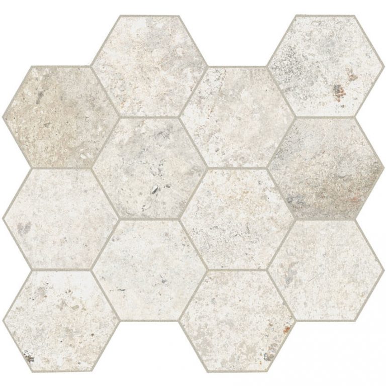 Debitage Hexagon Mosaic Flint Porcelain Stoneware