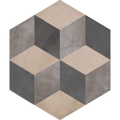 Terra Rombo Deco C 8" Hexagon by Marca Corona from Garden State Tile