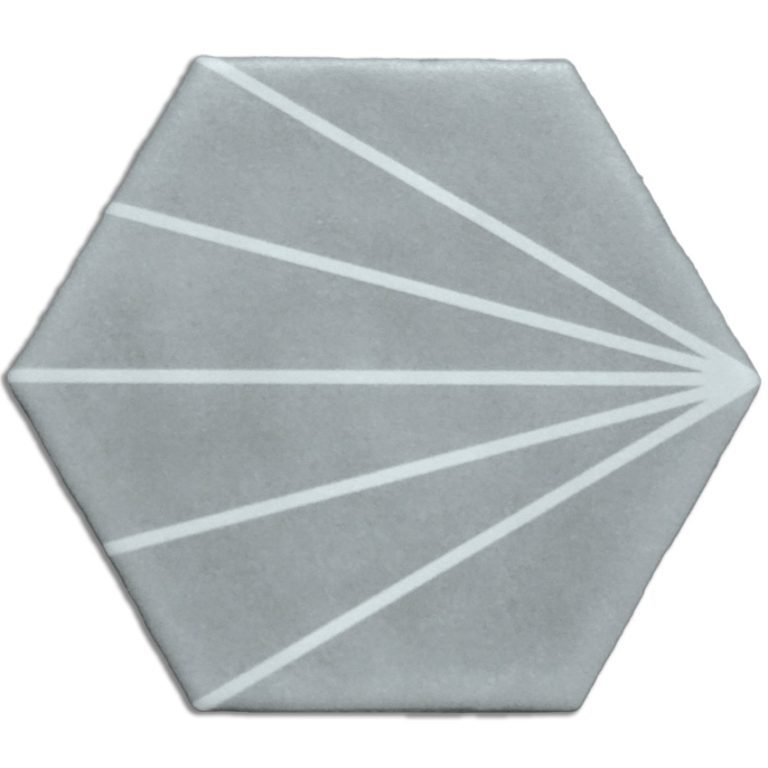 Blue Marine Striped Hexagon 6" x 7" from Garden State Tile