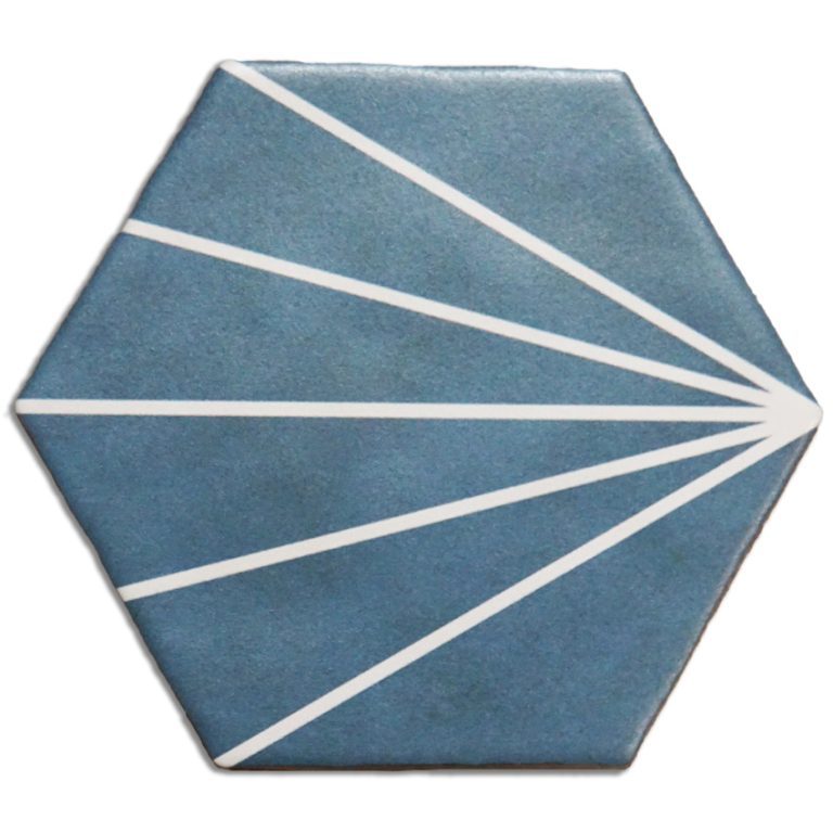 Turquoise Striped Hexagon 6" x 7" from Garden State Tile