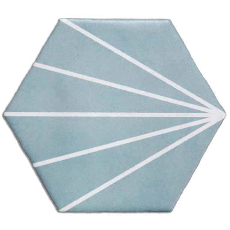 Blue Marine Striped Hexagon 6" x 7" from Garden State Tile
