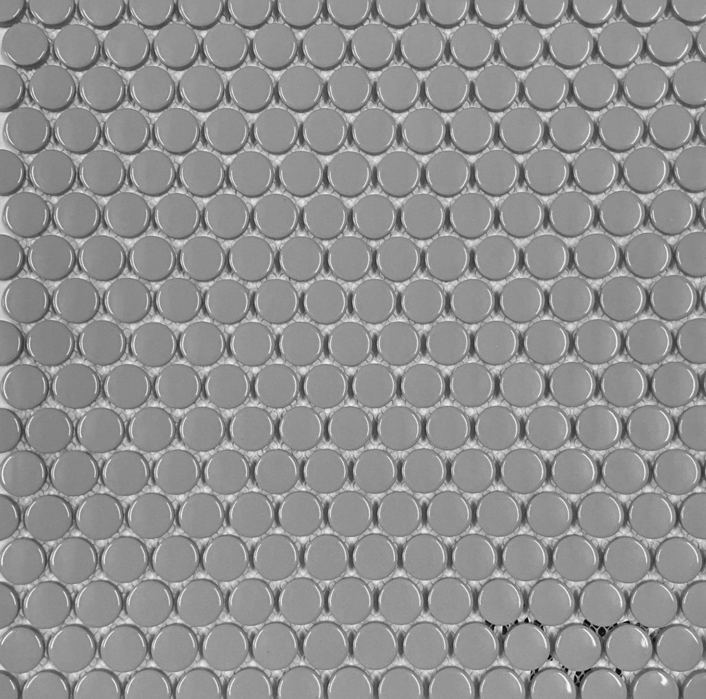 Glazed Porcelain Mosaics Gray Penny Rounds 3/4" Glossy