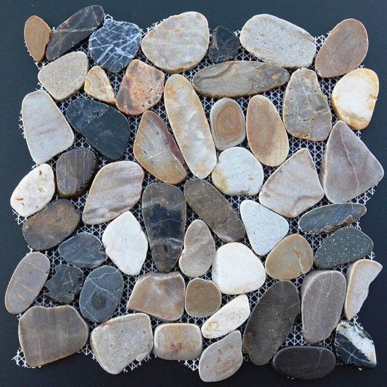 Taiwan Jumbled Earth Tone Pebbles 12" x 12" from Garden State Tile