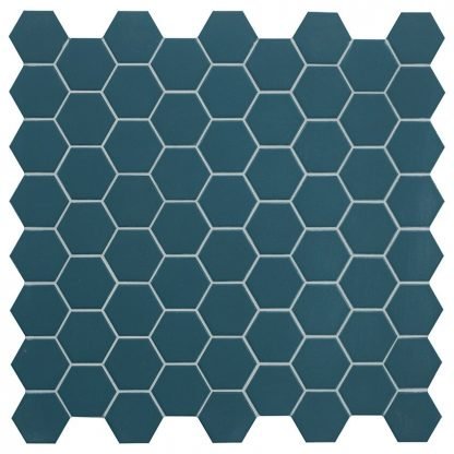 Hexa Aegean Blue Hex Mosaics 12" x 12" Matte from Garden State Tile