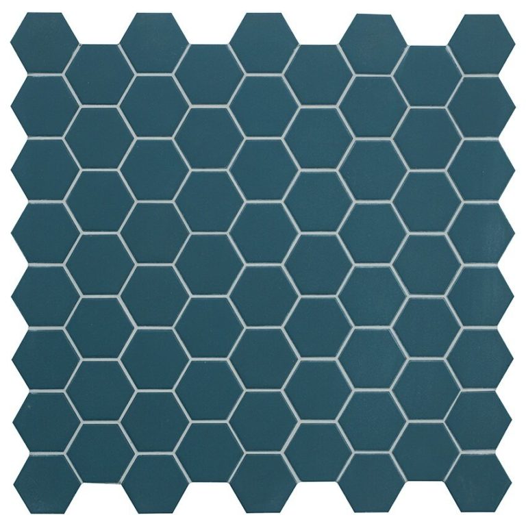 Hexa Deep Navy Hex Mosaics 12" x 12" Fabric Mix from Garden State Tile