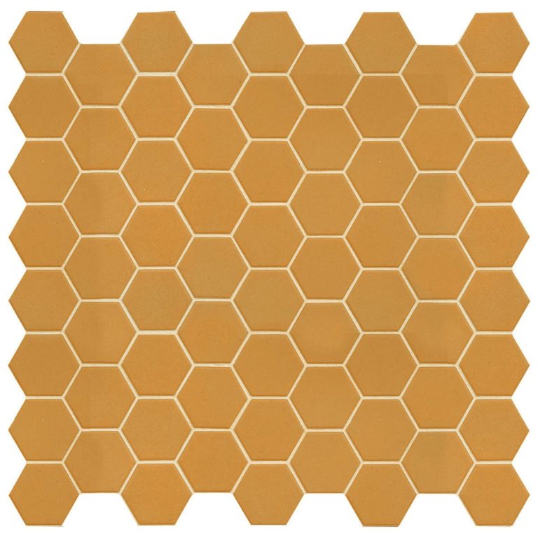 Hexa Yellow Corn Hex Mosaics 12" x 12" Fabric Mix Garden State Tile