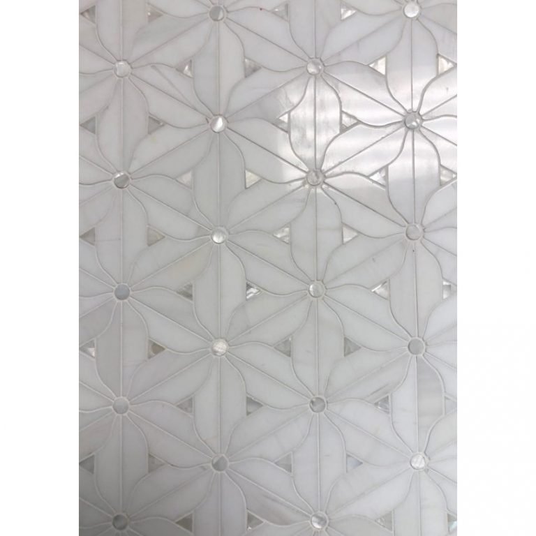 Fancy Stone Chantilly Crystal Glass Carrara 12" x 12" Polished