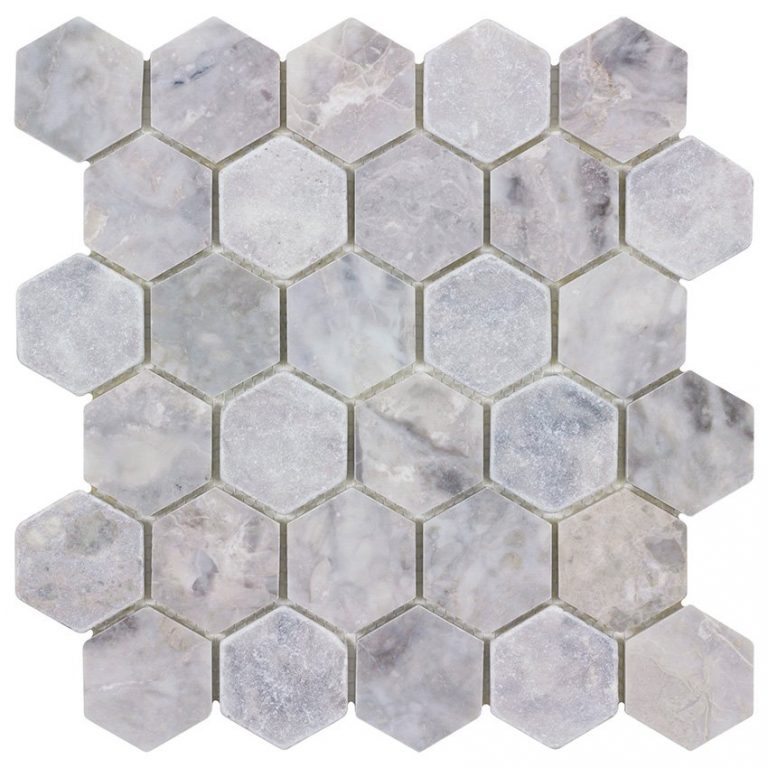 Serene Pale Beige 2" x 2" Hive Mosaic from Garden State Tile