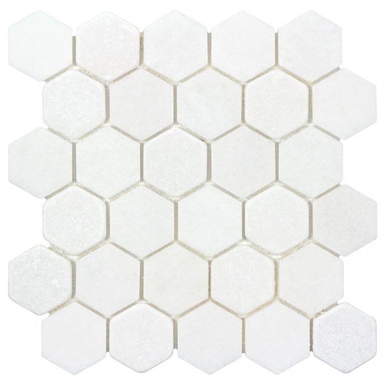 Serene Pale Beige 2" x 2" Hive Mosaic from Garden State Tile