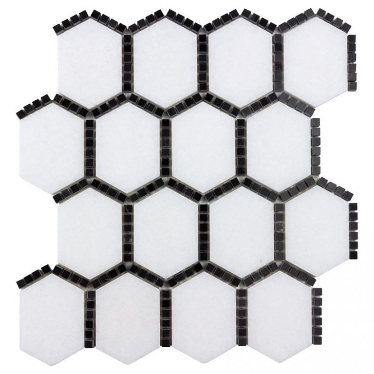 Serene Sable Black 10" x 12" Jewel Hexagon from Garden State Tile