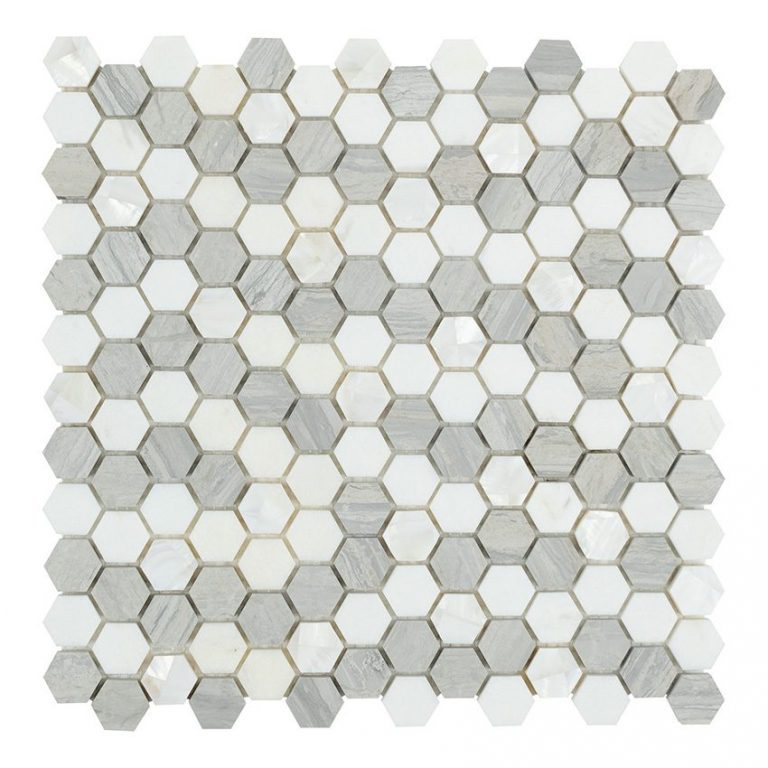 Ostrea Smokey Pearl Slivers 12" x 12" Mosaic from Garden State Tile
