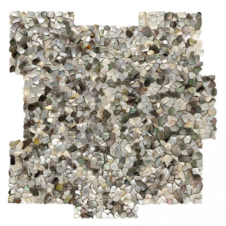 Ostrea Smokey Pearl Slivers 12" x 12" Mosaic from Garden State Tile