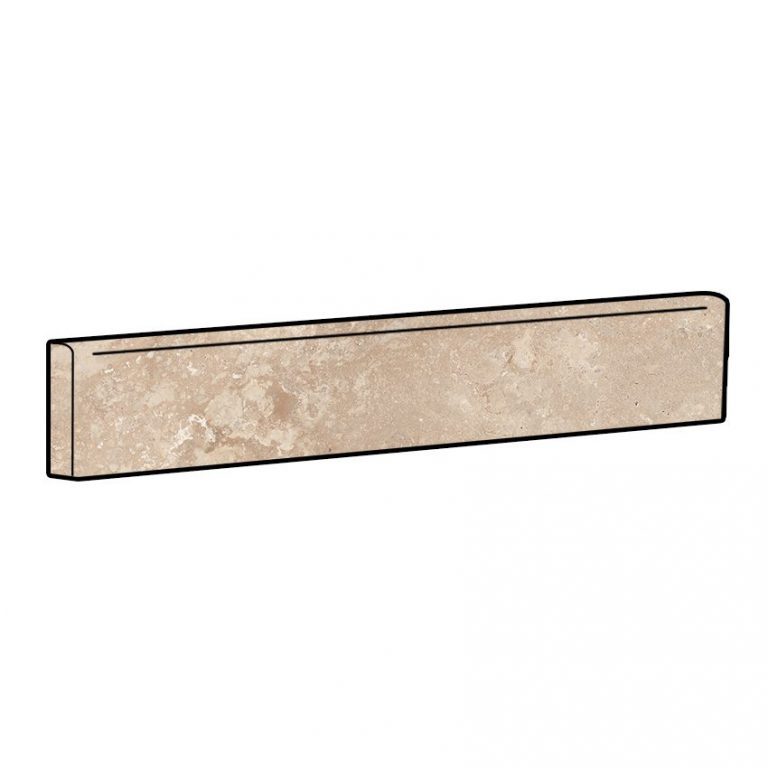 Crossville Inc Stone Fiction Travertine Coffee 4" x 24" Bullnose Unpolished