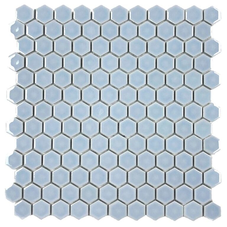 Light Blue 11.97" x 11.66" Hexagon Glossy by Garden State Tile