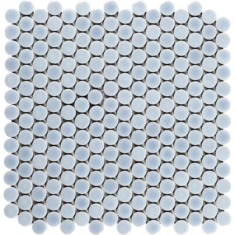Light Blue 12.38" x 11.5" Penny Round by Garden State Tile